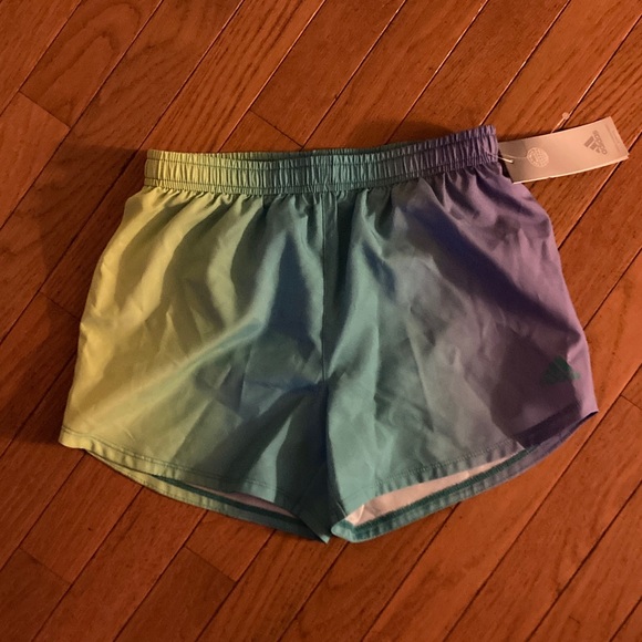 adidas | Bottoms | Adidas Girls Athletic Shorts Gradient Blue Green And ...
